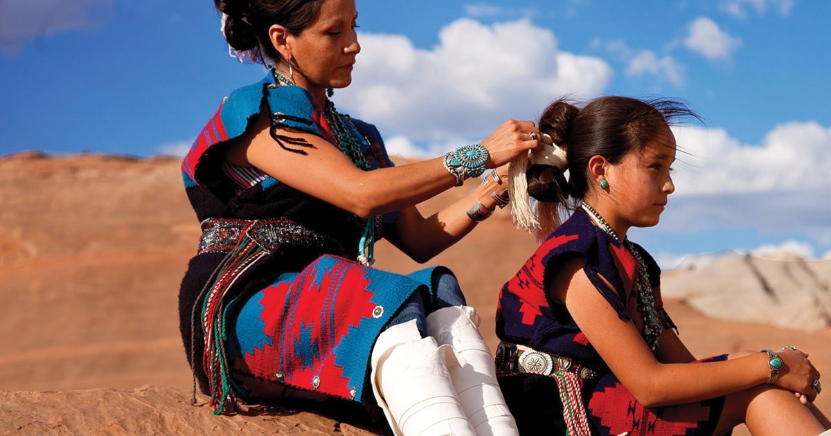 Navajo Indian Tribe Interior Of An Ancient Hogan Used In Navajo